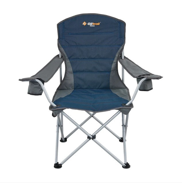 OZTRAIL DELUXE ARM CHAIR BLUE — Karratha Adventure Sports